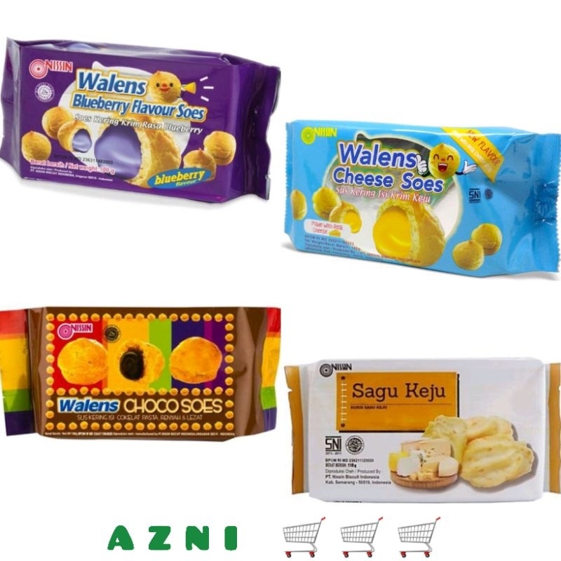 Jual NISSIN Wallens Soes dan Sagu Keju/ Coklat/ Blueberry/ All Varian ...