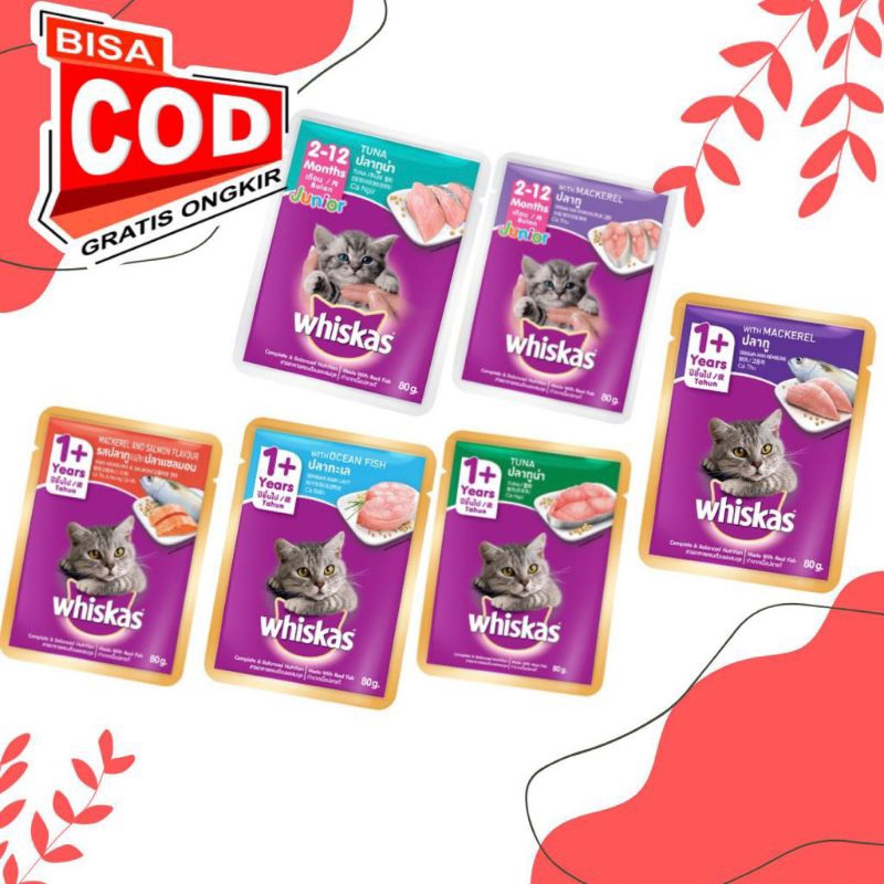 Jual Whiskas Junior Adult Wishkas Pouch Cat Food Wet Food Makanan Basah ...