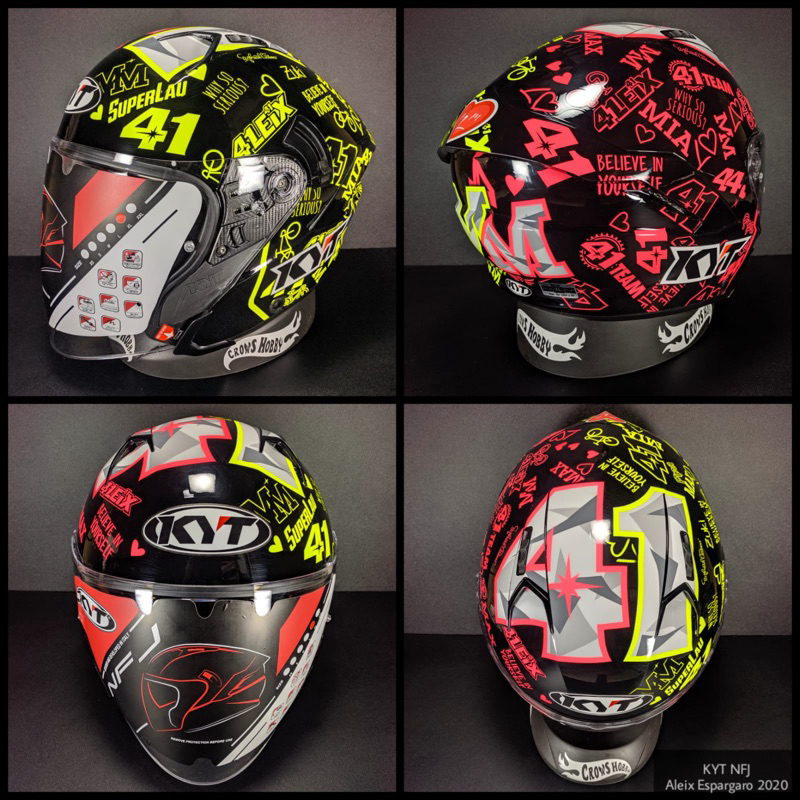 Jual HELM KYT NFJ MOTIF DAN SOLID POLOS White Black Gorila Grey Glossy ...