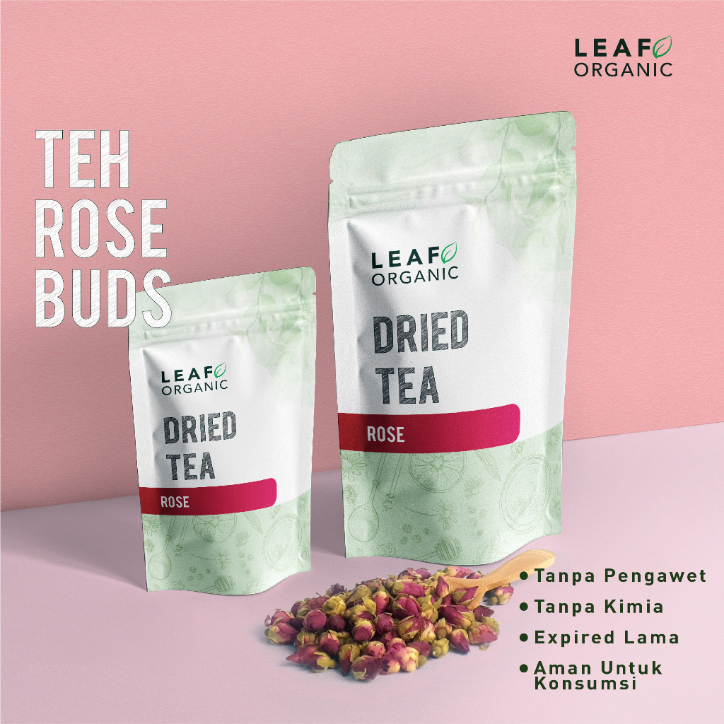 Jual Teh Premium Bunga Rose Mawar LEAF ORGANIC Dried Flower Tea Kering ...
