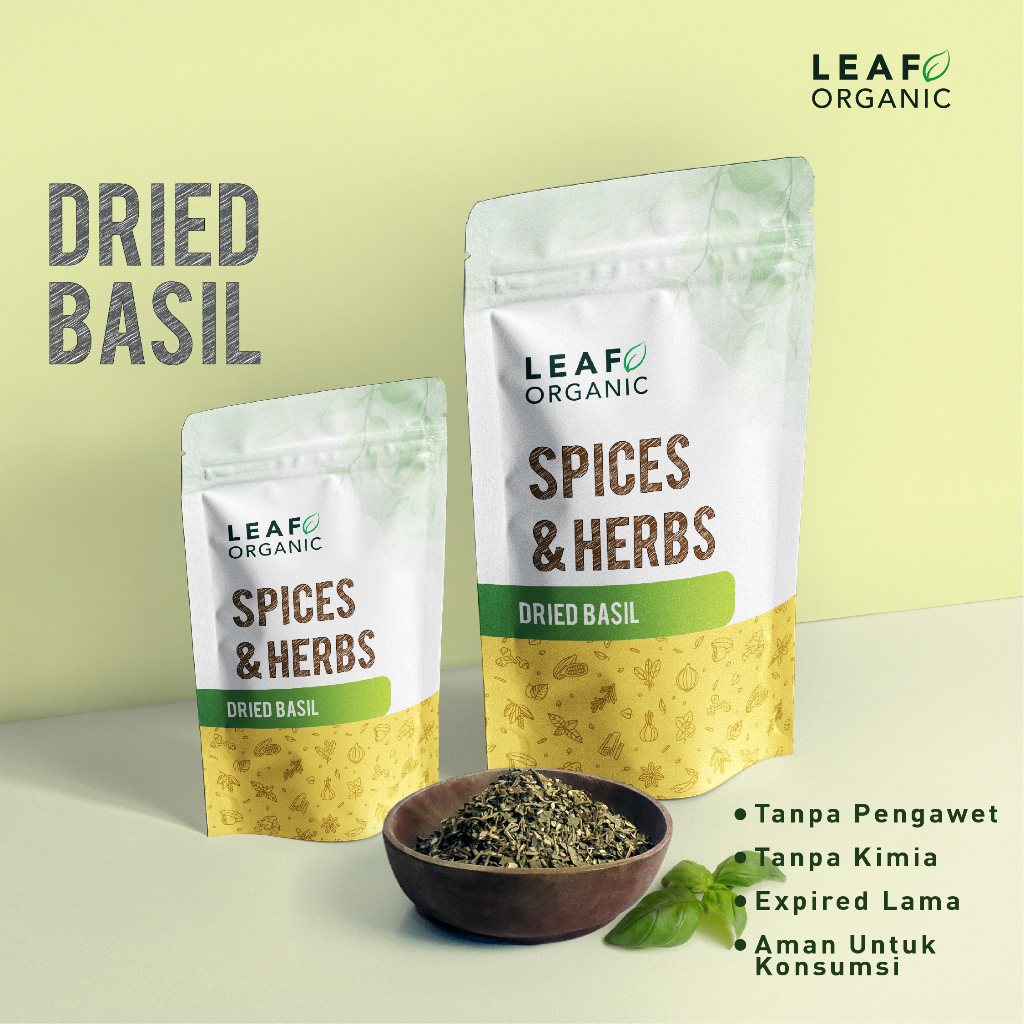 Jual Premium Dried Basil Kering LEAF ORGANIC Garnish Rempah Pasta Murni ...