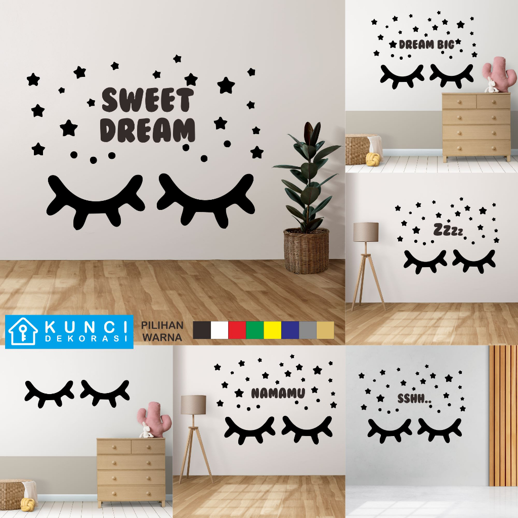 Jual Stiker Sleep Eye Sleepy Eyes Dinding Kamar Tidur Wall Sticker ...