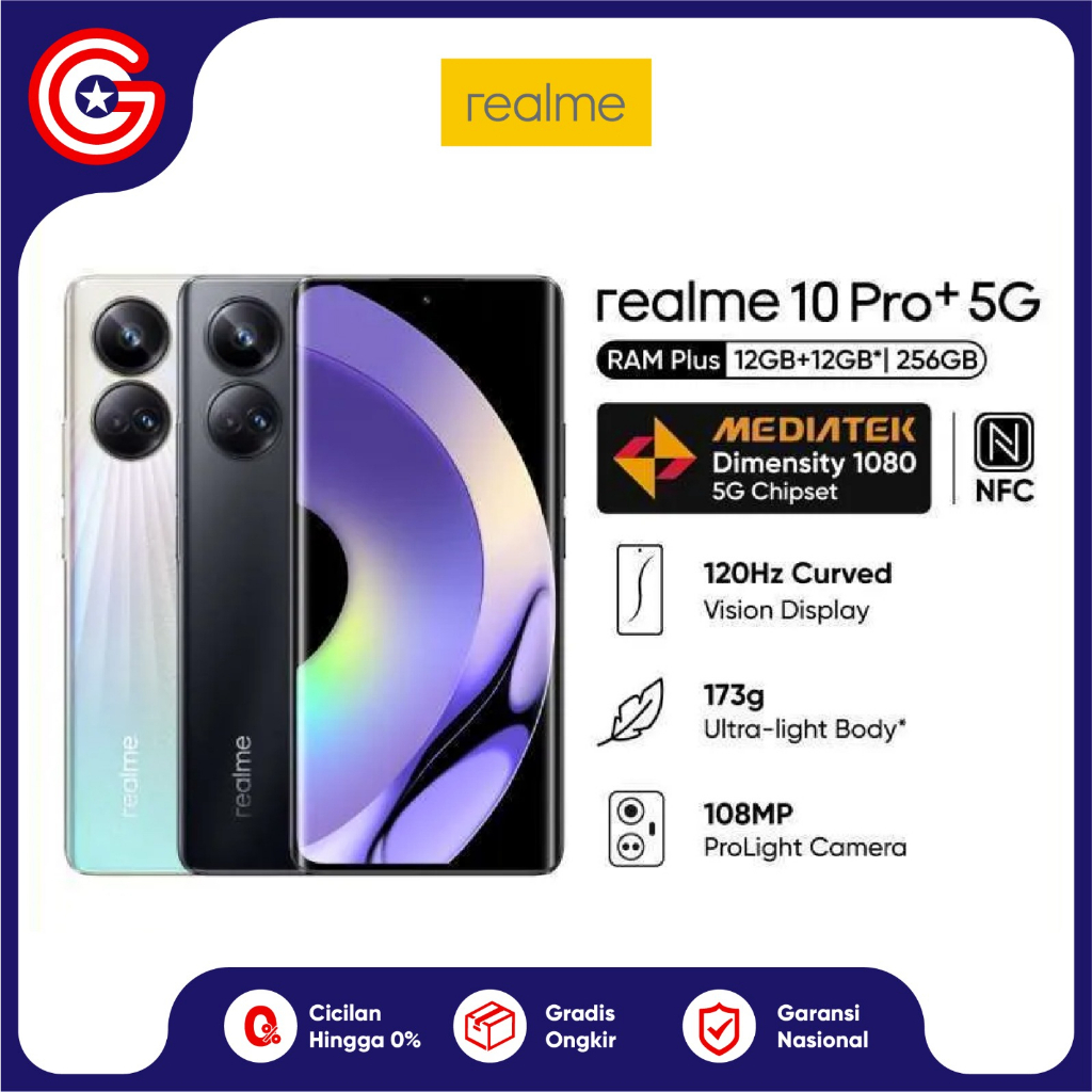 Jual Realme 10 Pro+ 5G | 12/256GB | 67W SUPERVOOC Charger | 120Hz ...