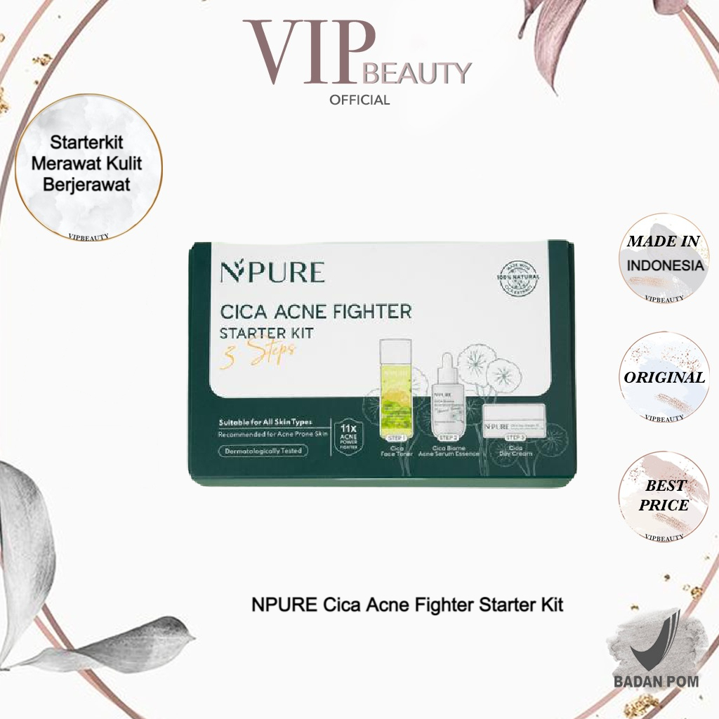 Jual NPURE Cica Acne Fighter Starter Travel Kit | Shopee Indonesia