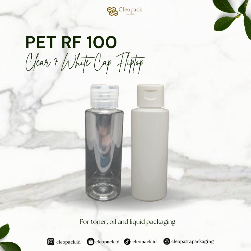 Jual Botol 100ml (RF 100 putih & clear fliptop) | Shopee Indonesia