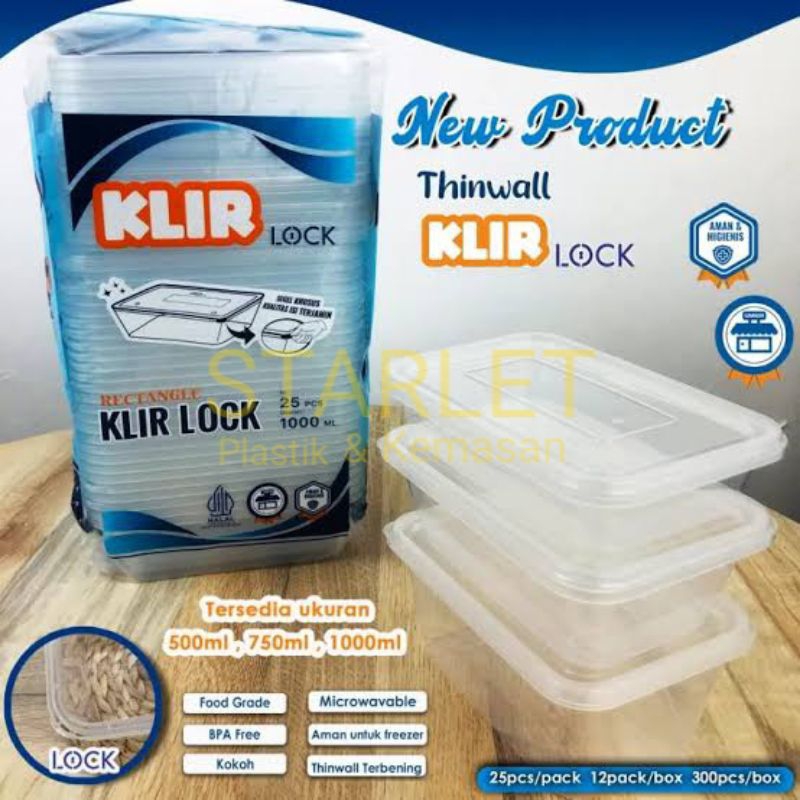 Jual (500ML - 2000ML RECT @25PCS/BUNGKUS KEMASAN PABRIK) THINWALL RECT ...