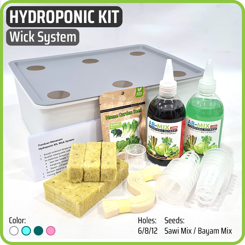 Jual Paket Pemula Hidroponik Lengkap - Hydroponic Kit Wick System - 1 ...