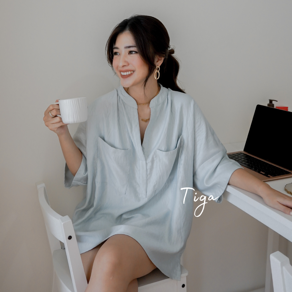 Jual Nadine Top 2 pockets | Shopee Indonesia