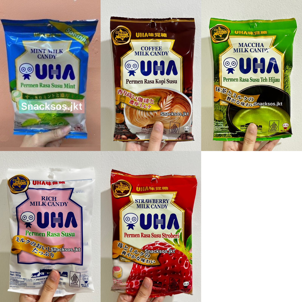 Jual 103gr UHA MINT MILK / COFFEE / MATCHA MACCHA / STRAWBERRY / RICH MILK CANDY | Shopee Indonesia