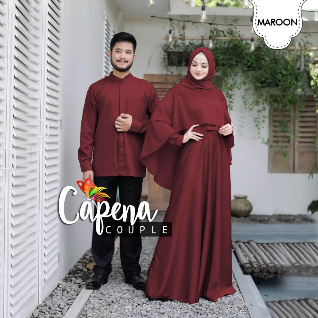 Jual CP Capena couple pasangan muslim gamis syari long dress kemeja ...