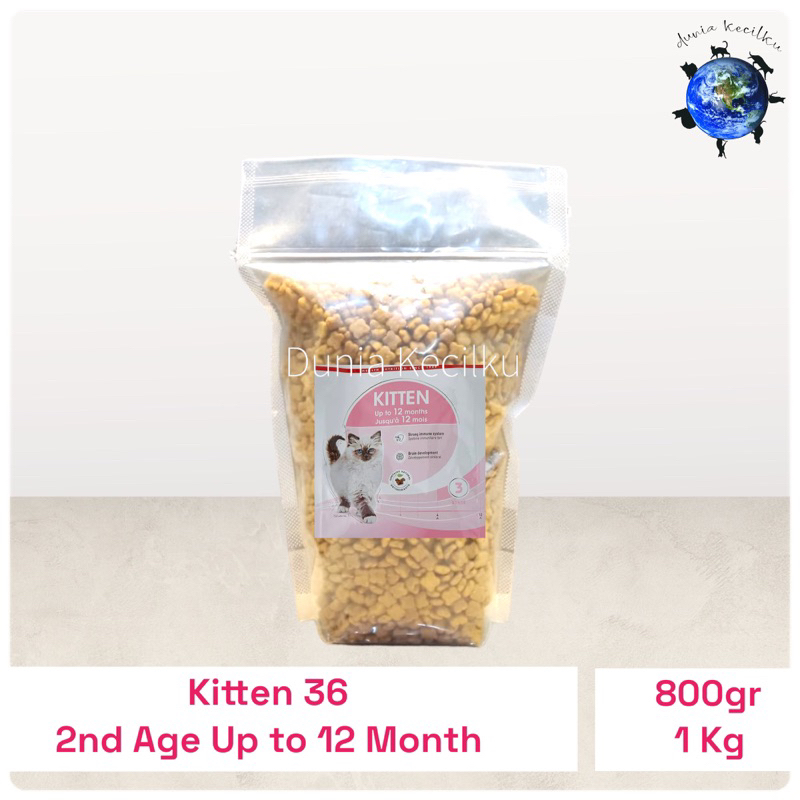 Jual Kitten 36 Second Age Makanan Kucing Usia 5-12 Bulan (800gr - 1Kg ...