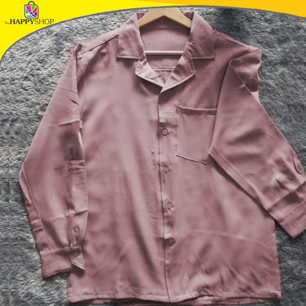 Jual Kemeja Panjang Oversize Open Collar Ala Korea, Kemeja Panjang ...