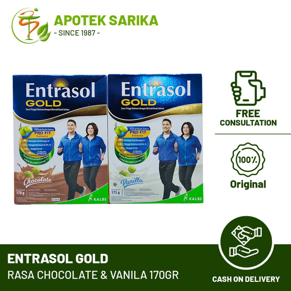 Jual Susu Entrasol Gold 170 Gr dan 580 Gr Coklat - Vanilla ( Susu ...
