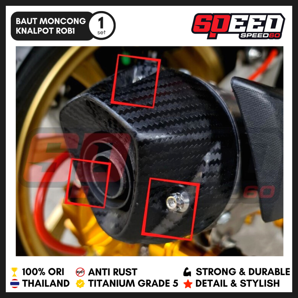 Jual Probolt Titanium Baut Moncong Knalpot Rob1 Grade 5 King Nut ...