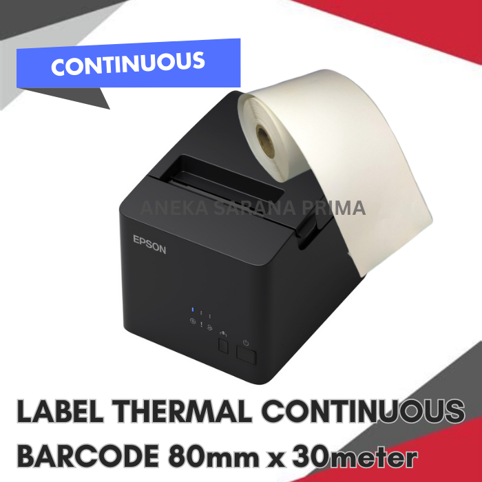 Jual LABEL STIKER BARCODE THERMAL 80MM x 30M KERTAS LABEL ETIKET ...