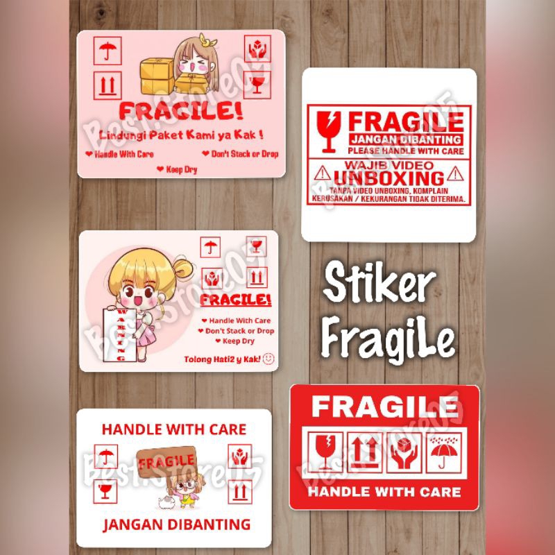 Jual Stiker FRAGILE | Stiker FRAGILE pengaman paket | Shopee Indonesia