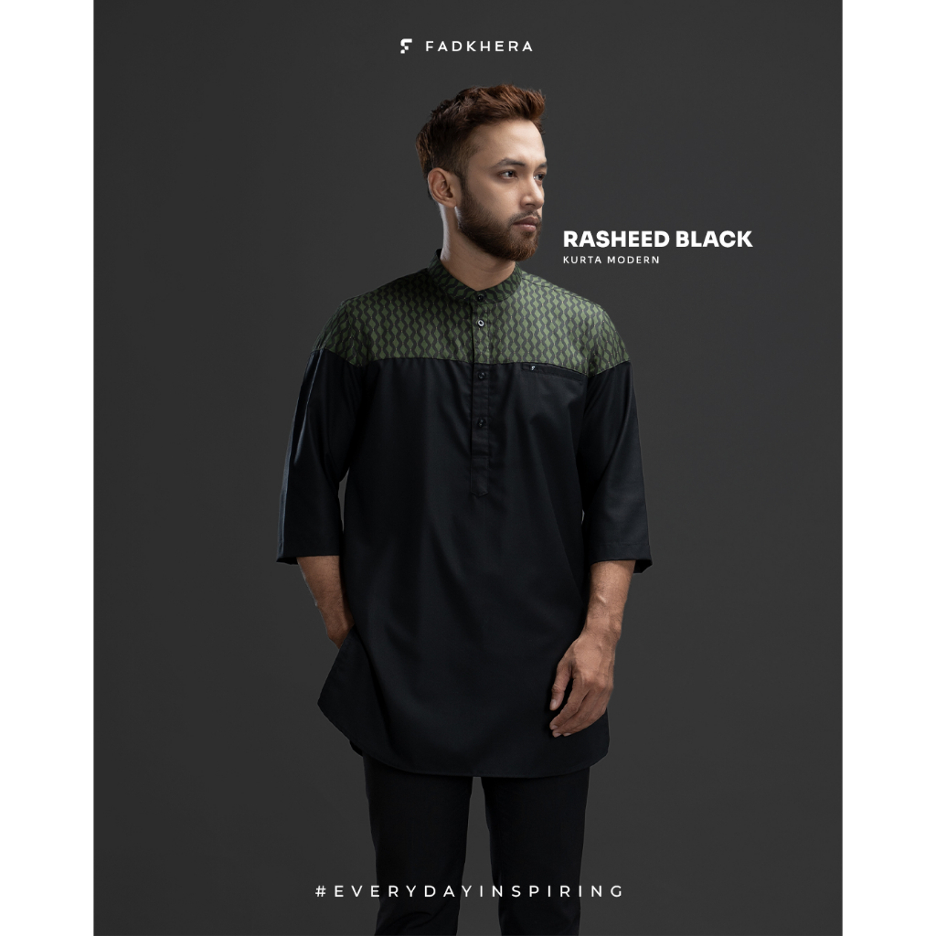 Jual Fadkhera - Kurta Rasheed Black | Koko Modern Kemeja Exclusive ...