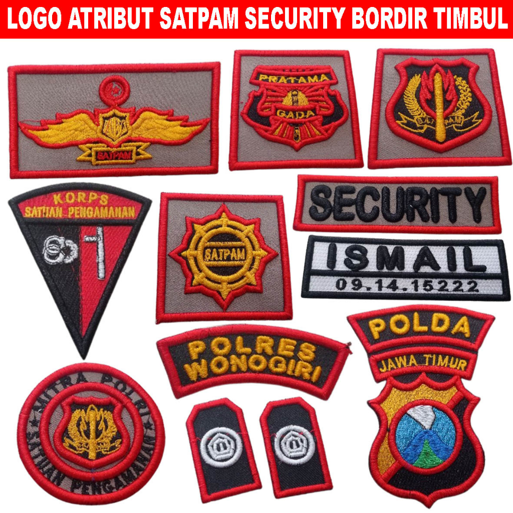 Jual Logo/Bed Atribut SATPAM SECURITY 3D Bodir Timbul Satuan | Shopee ...