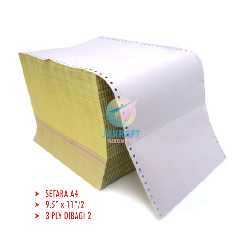 Jual (1 Box) Kertas Komputer Continuous Form Paper A4 3 Ply K3 9.5" x ...