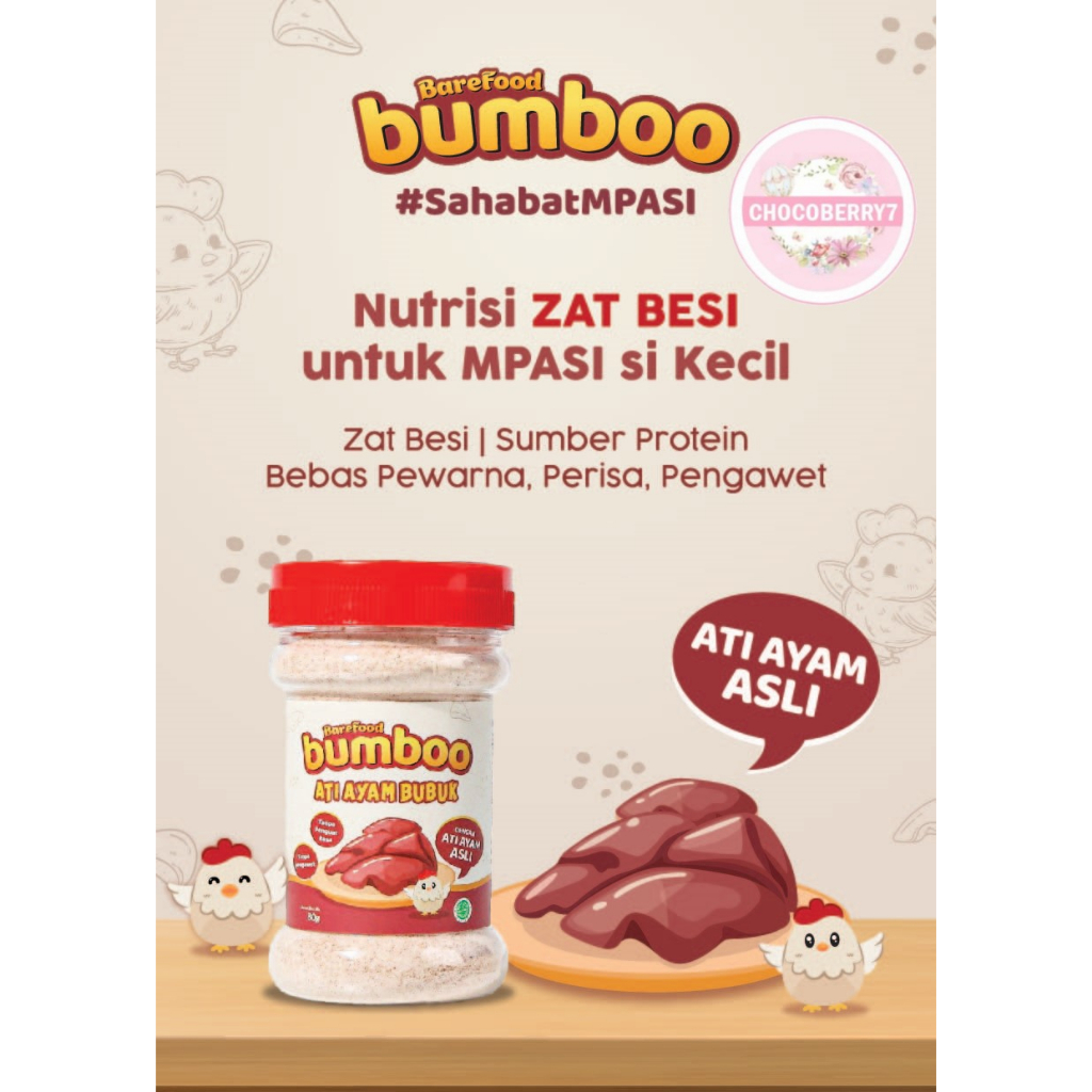 Jual Bumboo Ati Ayam Bubuk MPASI Bayi Zat Besi Sumber Protein Anak Hati ...