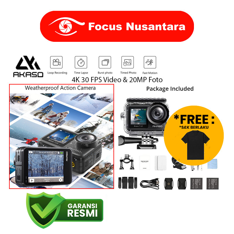 Jual AKASO Brave 7 Action Camera / AKASO Brave 7 LE | Shopee Indonesia