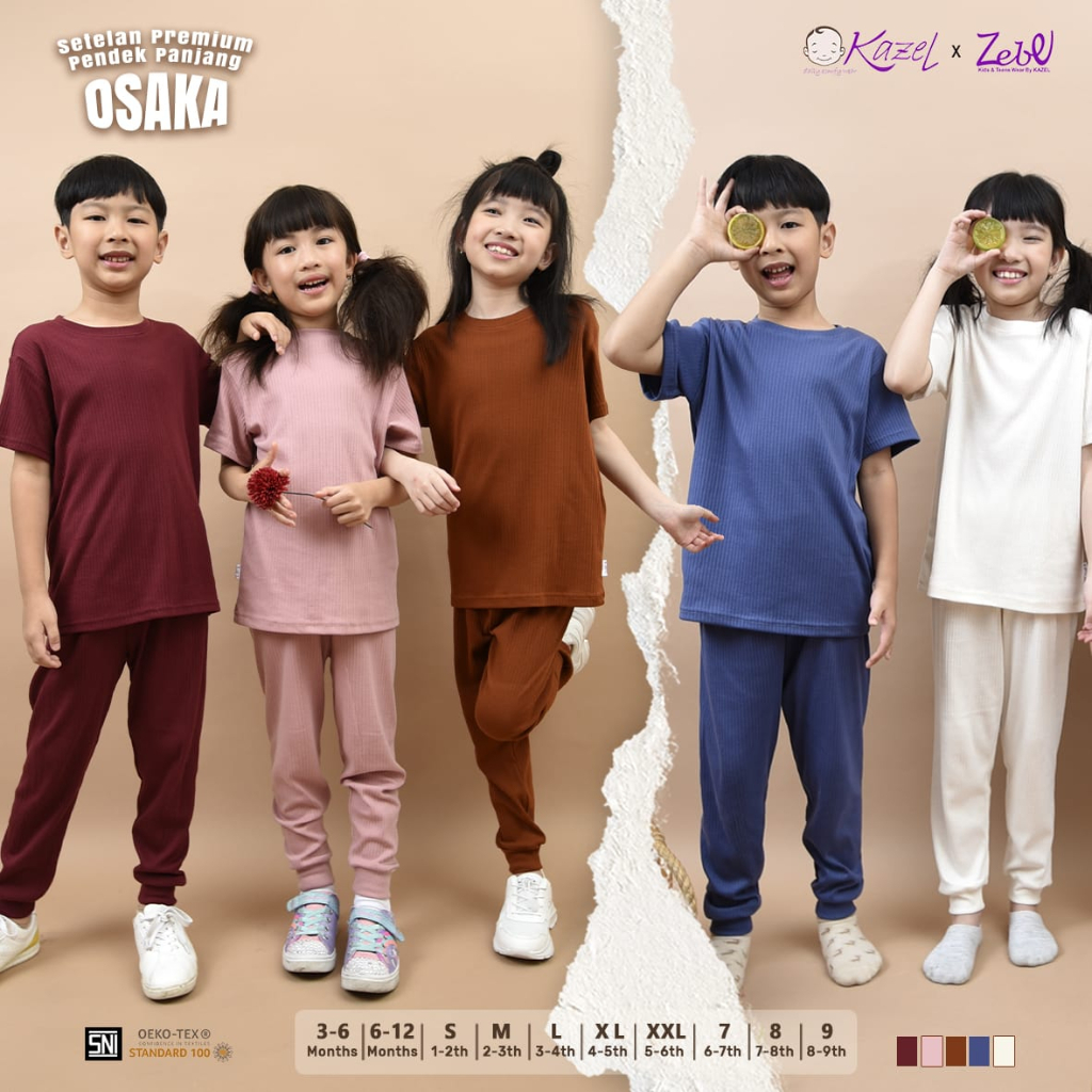 Jual Kazel Zebe Setelan Pendek Panjang Unisex Osaka Edition (1Stel ...