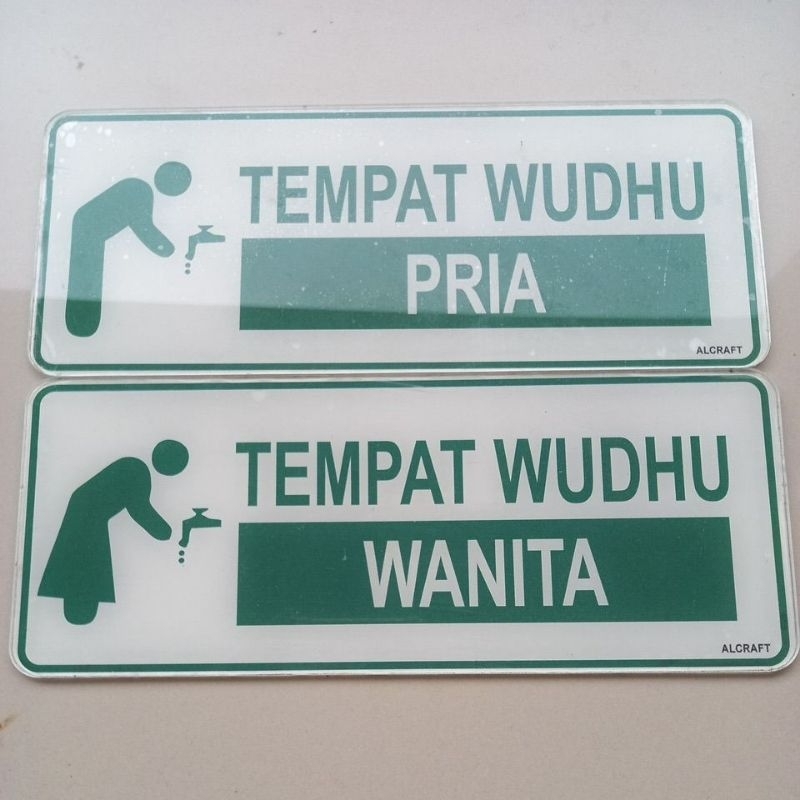 Jual sign board papan nama akrilik wudhu pria ataupun wanita 30X15 cm ...