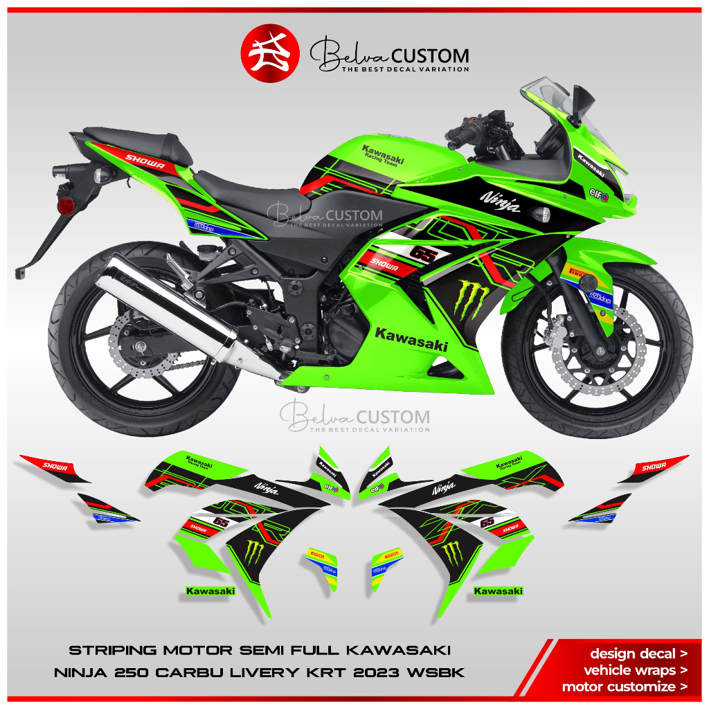 Jual Striping Ninja 250 karbu Livery KRT 2023 WSBK Racing / Stiker ...