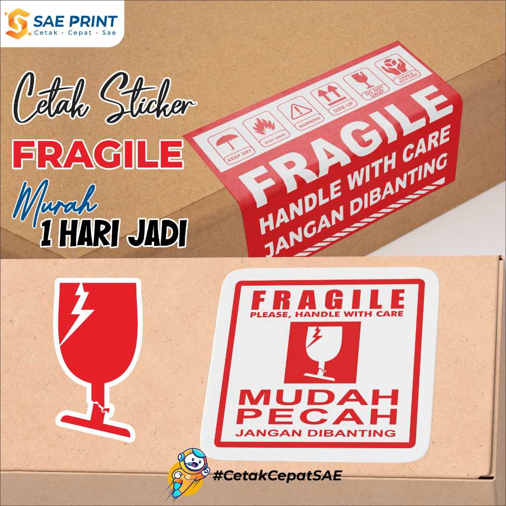 Jual Cetak Sticker Fragile / Sticker Mudah Pecah / Sticker Warning ...