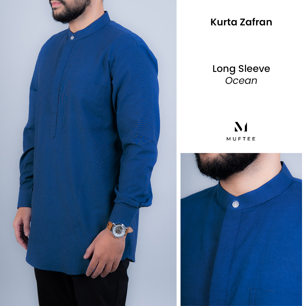 Jual Muftee Kurta Zafran Kantor Pria Lengan Panjang Formal Polos Warna ...