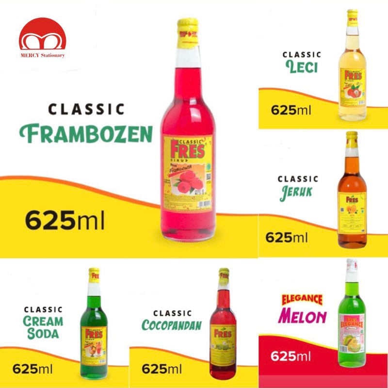 Jual Sirup Fres Classic 625 ml Frambozen - Melon - Jeruk - Cream Soda ...
