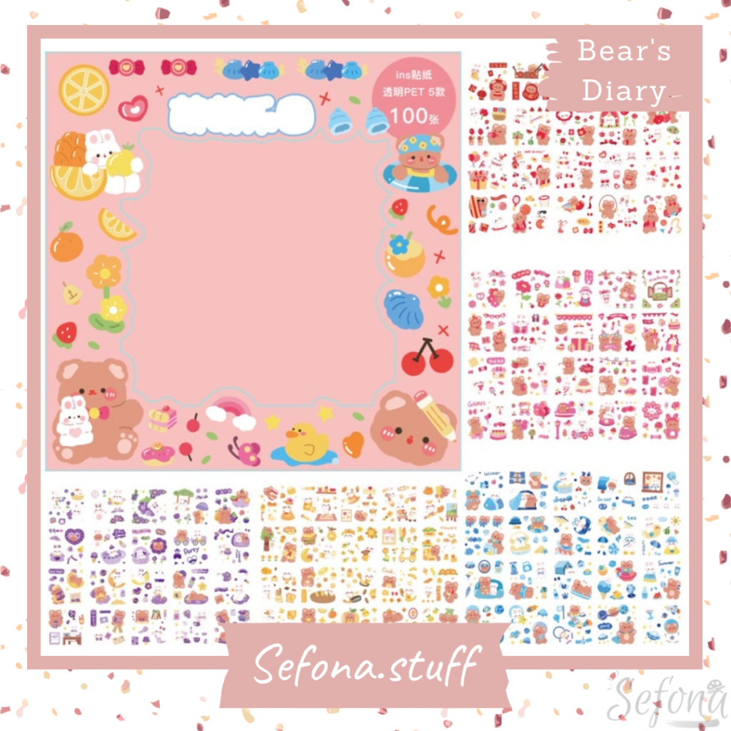 Jual [Kotak Kecil] 100 Lembar Stiker Box Motif Kartun Momo, Bobo ...