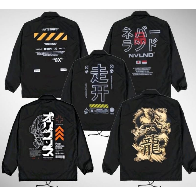 Jual JAKET COACH PARASUT PRIA NAGA HITAM/JAKET COACH PRIA TERBARU/JAKET ...