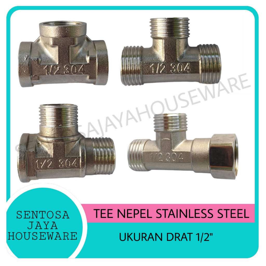 Jual NEPEL TEE - SAMBUNGAN T CLOSET - TEE SHOWER STAINLESS SUS304 ...