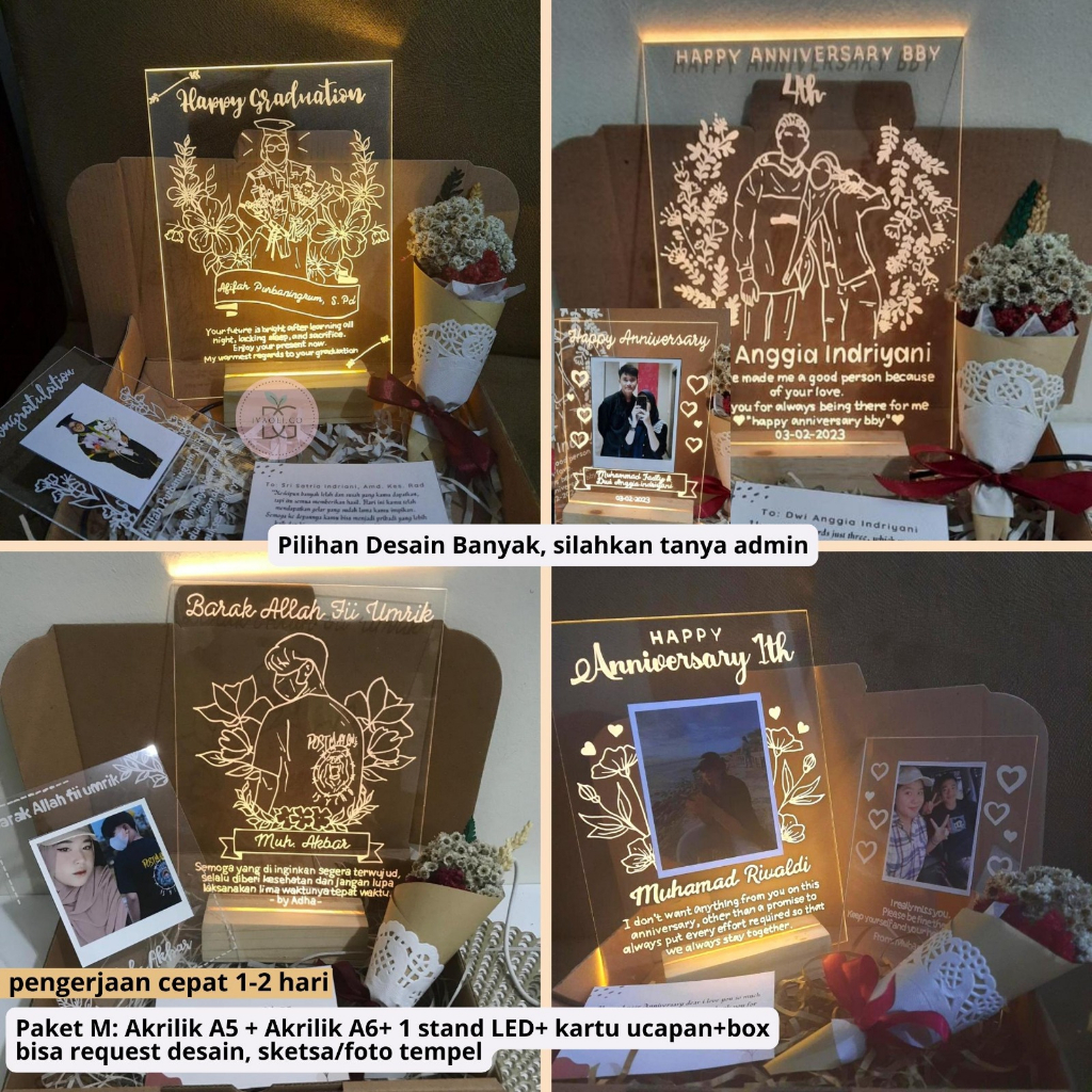 Jual Akrilik Custom Kado Wisuda Ulang Tahun Pacar Aniv / GURU / kado ...