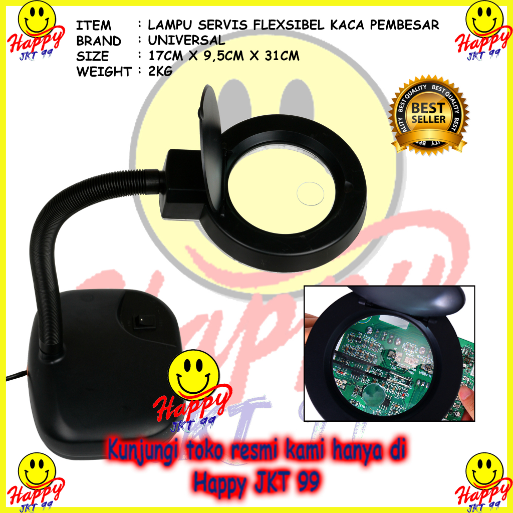 Jual LAMPU SERVICE KACA PEMBESAR FLEXIBLE MEJA BELAJAR SERVIS HP LAPTOP ...