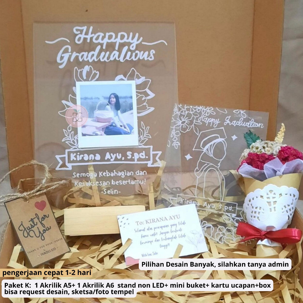 Jual Akrilik Custom Kado Wisuda Ulang Tahun Pacar Aniv / GURU / kado ...
