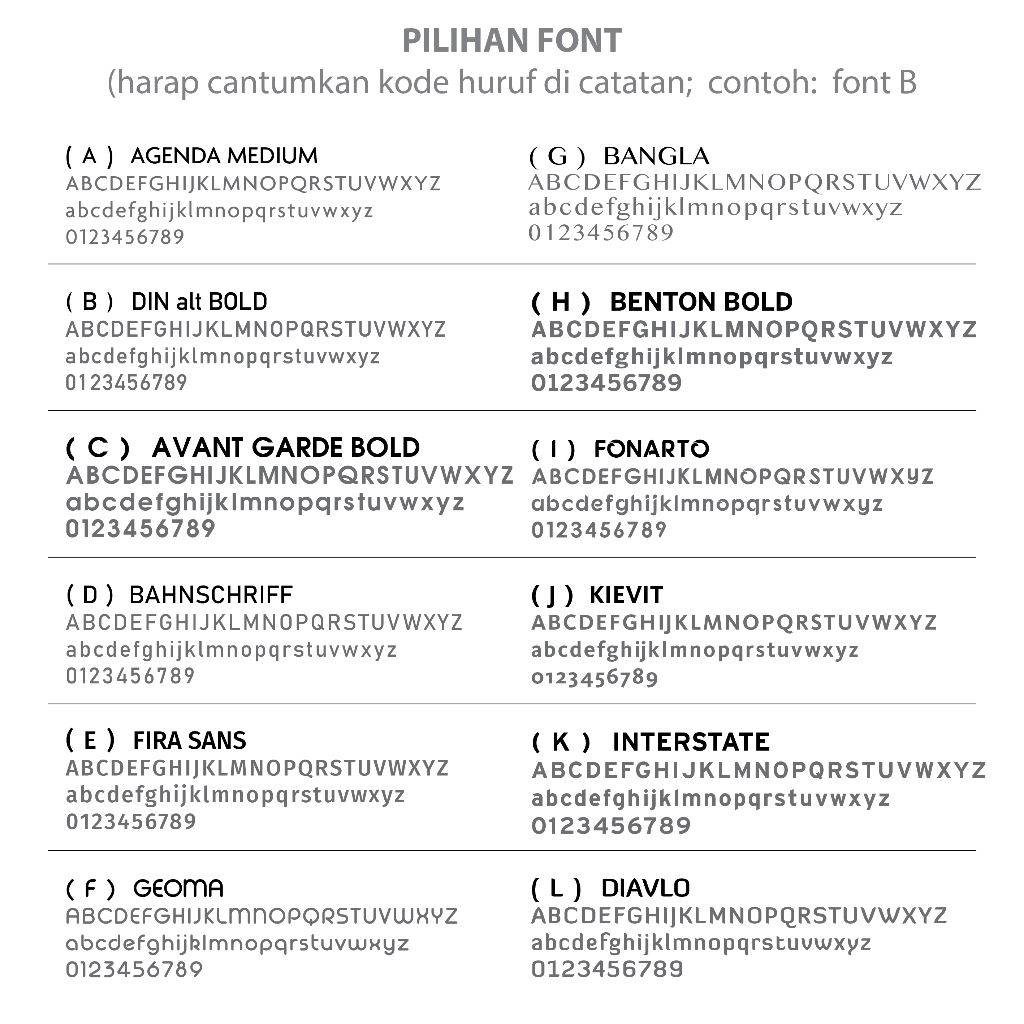 Jual Pilihan Font untuk sticker label nama | Shopee Indonesia