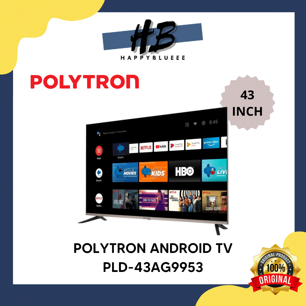 Jual POLYTRON LED SMART ANDROID TV 43 INCH PLD 43AG9953 | Shopee Indonesia