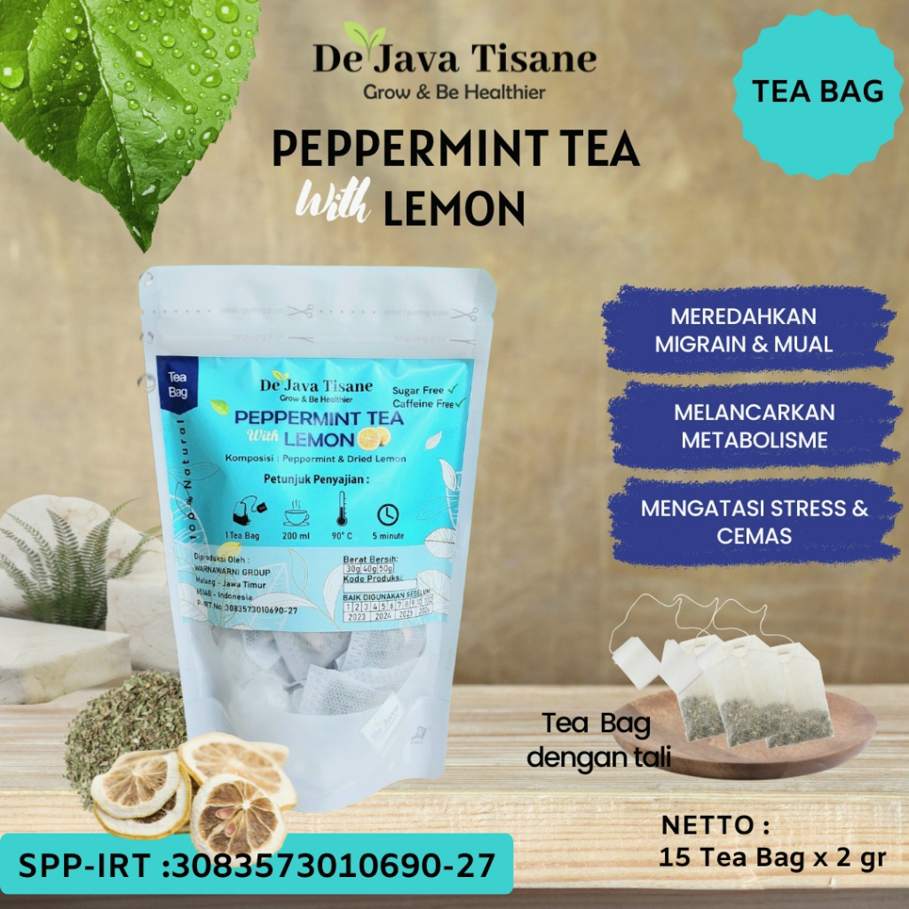 Jual Peppermint Tea Lemon Teh Bunga Peppermint Lemon Celup | Shopee ...