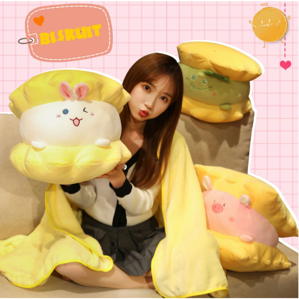 Jual EV B46 Boneka Bantal Selimut Biskuit Lucu , Balmut Sandwich Bahan ...