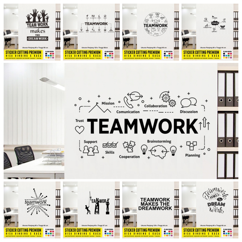 Jual Stiker Dinding Motivasi Kerja Kantor Dekorasi Quotes Team Work ...