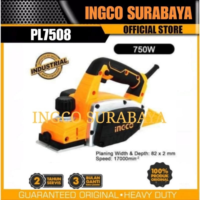 Jual INGCO PL7508 ELECTRIC PLANER (750W) MESIN SERUT KETAM KAYU LISTRIK ...