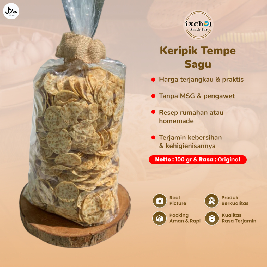 Jual Keripik Tempe Sagu Rasa Original Kemasan 1Kg Makanan Cemilan ...