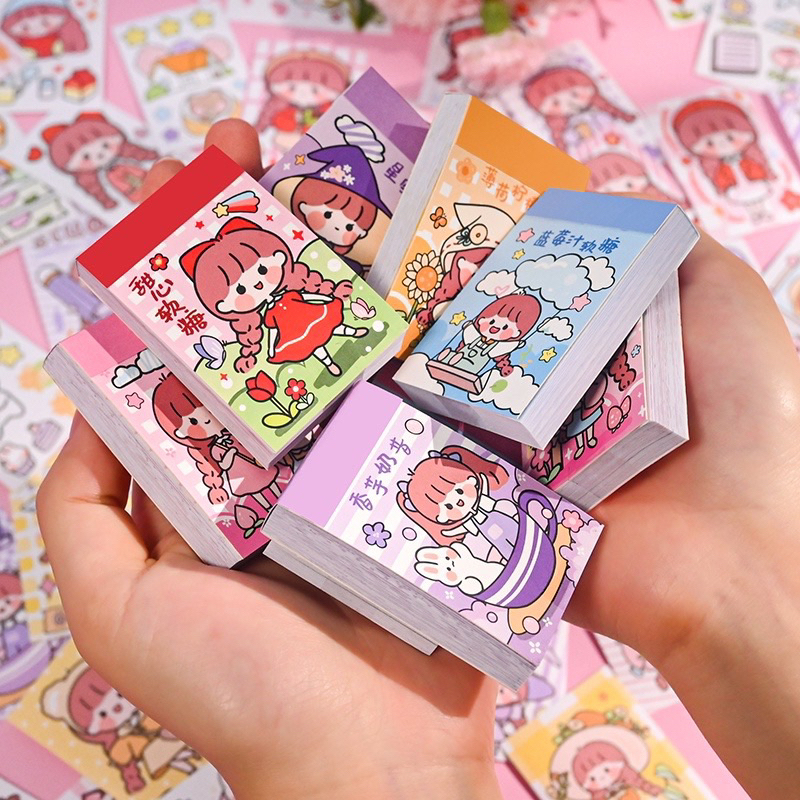 Jual (24 Lembar) Stiker Buku Momo Kecil Mini / Sticker Note Washi ...