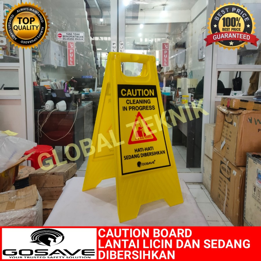 Jual Papan Peringatan Lantai Licin Basah Safety Sign CAUTION WET FLOOR ...
