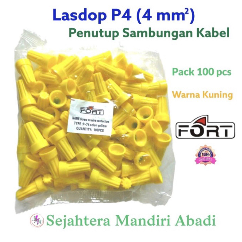 Jual Lasdop P4 4mm Kuning Per pack 100 pcs Penutup Sambungan Kabel ...