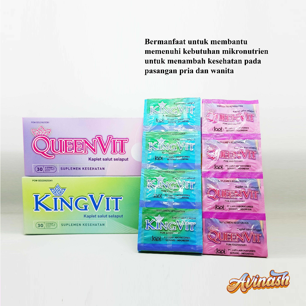 Jual KINGVIT DAN QUEENVIT VITAMIN PENYUBUR KANDUNGAN PROMIL HARGA STRIP ...
