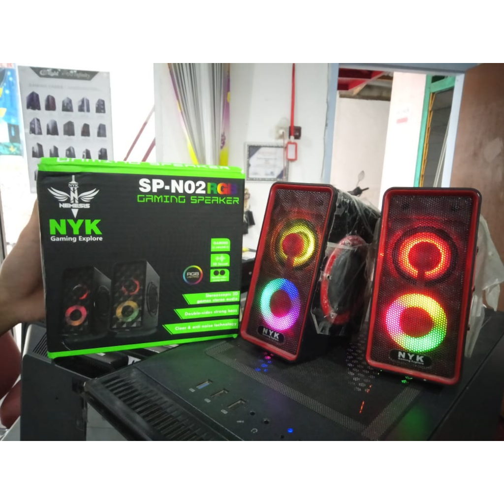Jual Speaker Double Strong Bass NYK Gaming RGB SP N-02 New | Shopee Indonesia