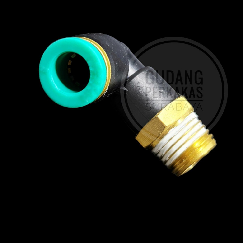 Jual MALE ELBOW 10 mm FITTING SELANG PU FITTING PU FITTING PNEUMATIC FITTING KOMPRESOR SAMBUNGAN ...